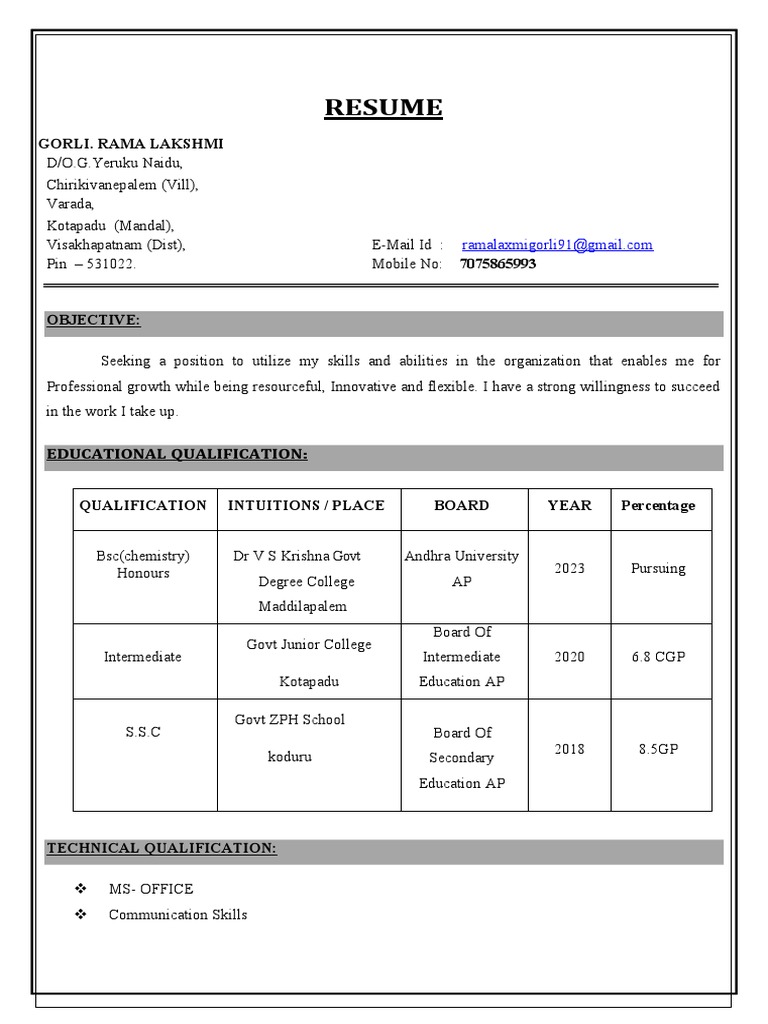 Resume of Rama Lakshmi Gorli | PDF