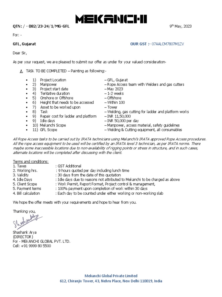 Quotation - Repair Works | PDF