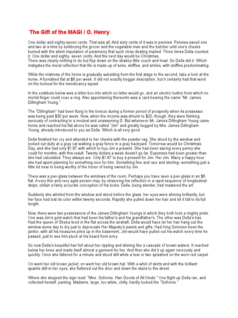 The Gift of The MAGI by O. Henry | PDF