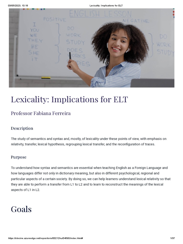 4 - Lexicality - Implications For ELT | PDF | Second Language | English As A Second Or Foreign ...