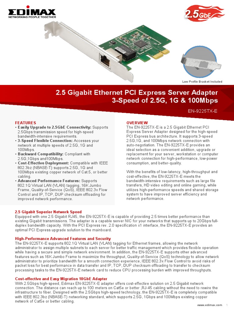 EN-9225TX-E Datasheet English | PDF | Computer Network | Network Interface Controller