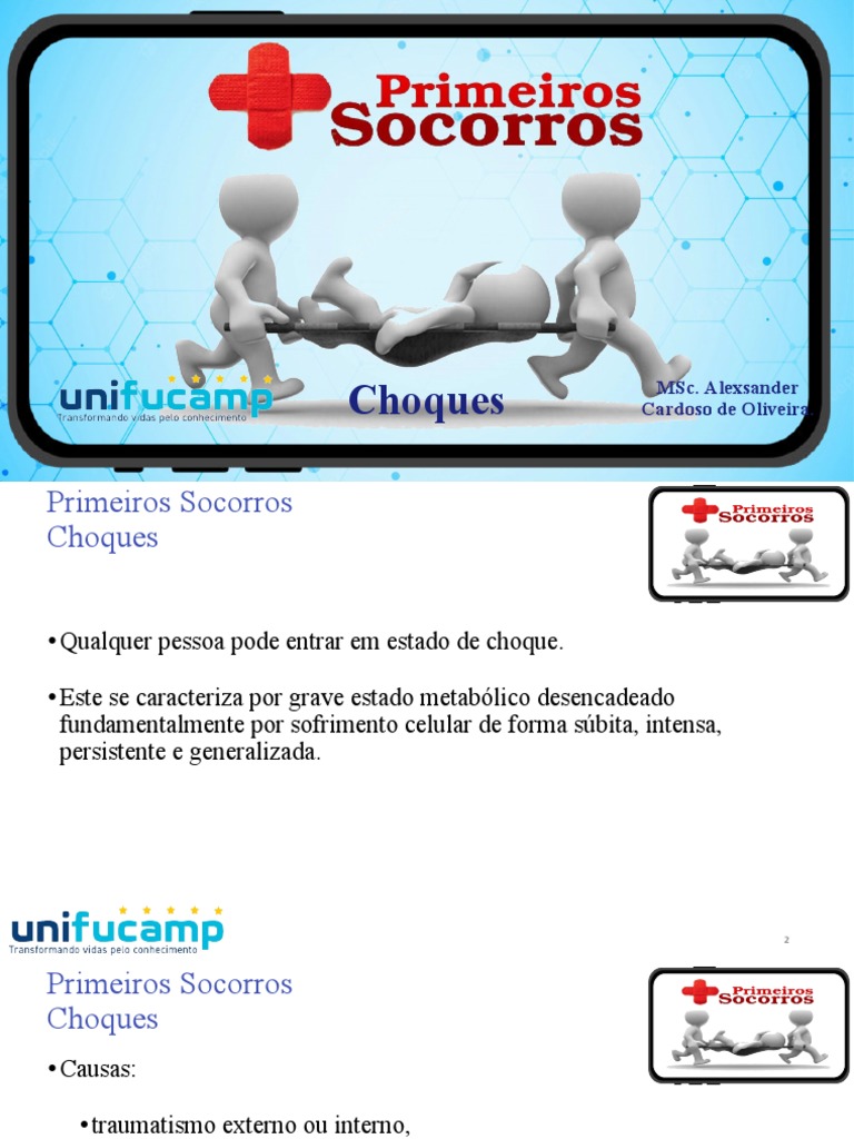 04 Primeiros Socorros - Choques PDF | PDF | Primeiros socorros ...