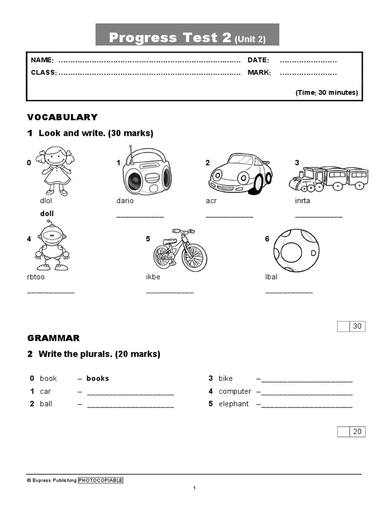 Smiles 3 Prog Test 2 | PDF