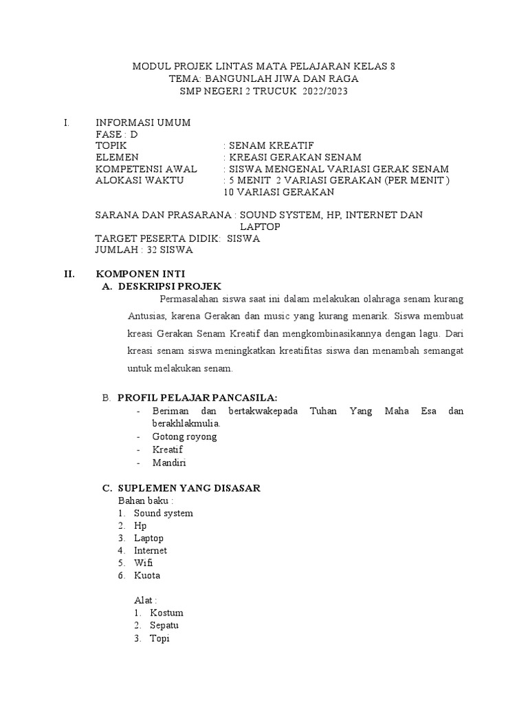 Modul Projek Rekayasa Dan Teknologi Membangun Nkri | PDF