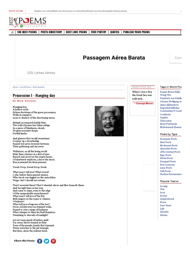 1969 - Procession I - Hanging Day Poem - Wole Soyinka | PDF