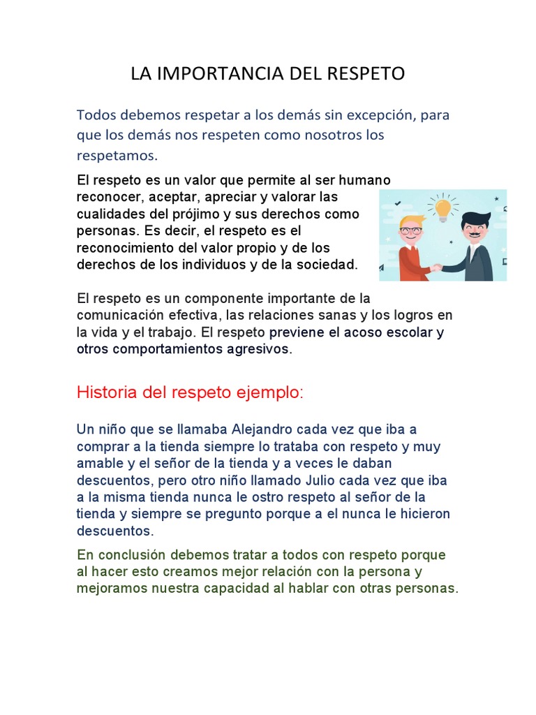 La Importancia Del Respeto | PDF