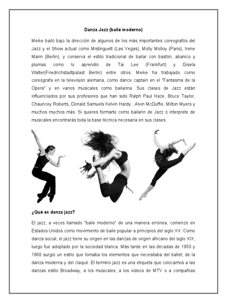 Danza Jazz | PDF | Jazz | Bailes