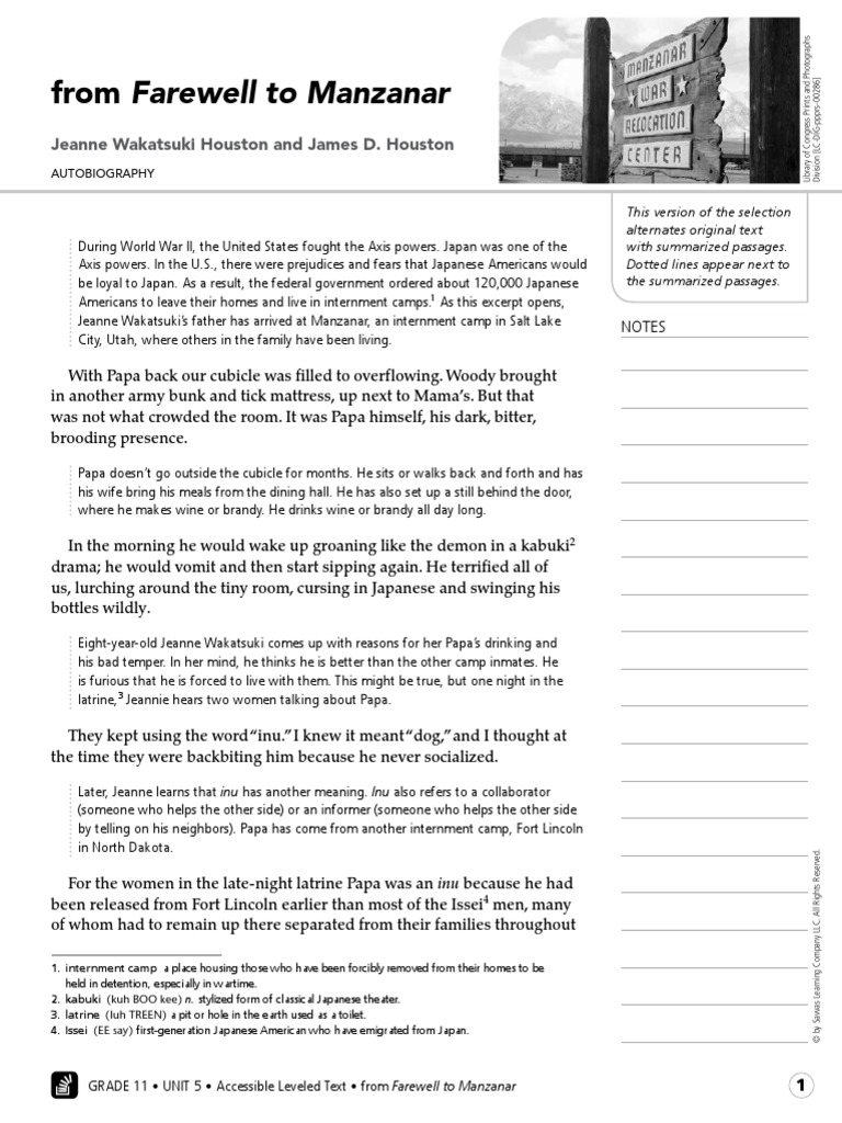 From Farewell To Manzanar | PDF | Internment Of Japanese Americans