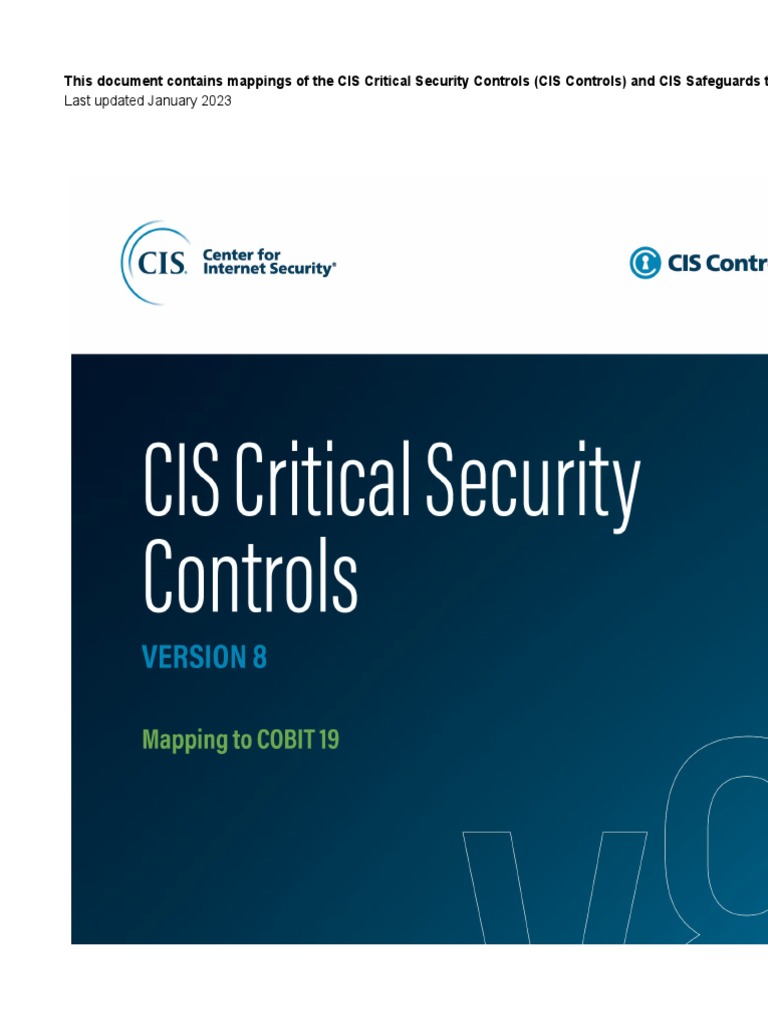 CIS Controls v8 Mapping To ISACA COBIT 19 2 2023 | PDF | Security ...