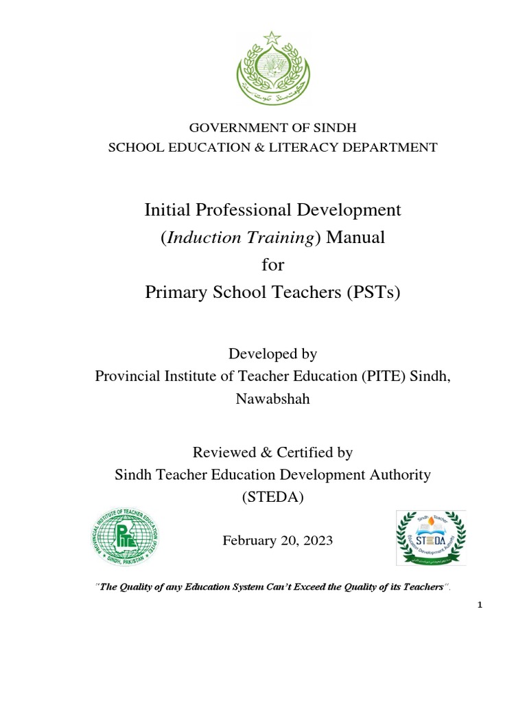 Final IPD Manual For PSTs General Feb 23, 2023 | PDF | Teachers | Reflective Practice