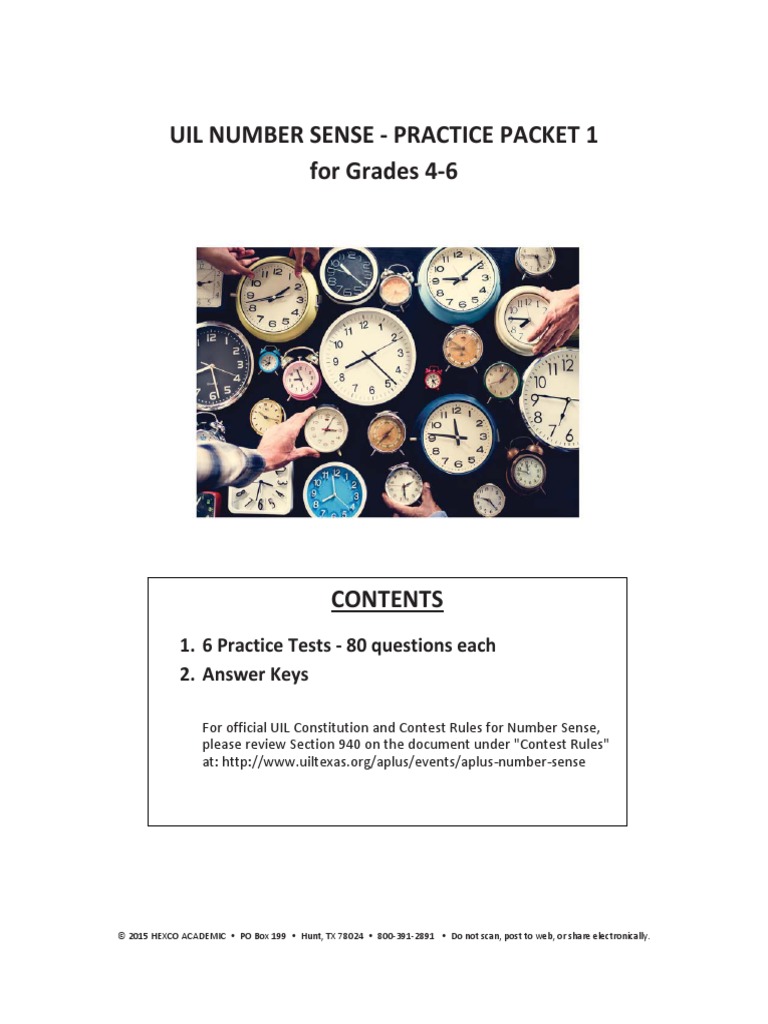 Number Sense PracticePkt Grade 46 Look Inside | PDF | Division ...