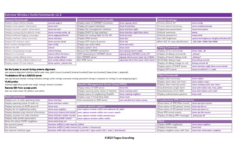 Extreme CLI Commands v1.3 | PDF | Virtual Private Network | Command Line Interface