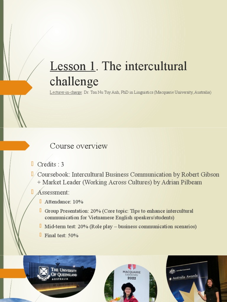 International Business Culture Robert Gibson - Lesson 1: The ...