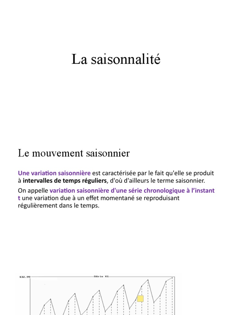 Détection et Analyse de la Saisonnalité | PDF | Séries chronologiques
