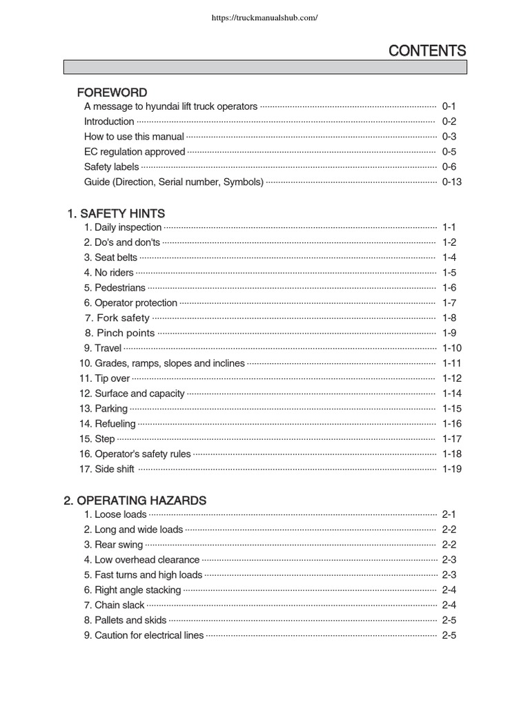 Hyundai 50D-9, 60D-9, 70D-9, 80D-9 Manual | PDF | Forklift | Elevator