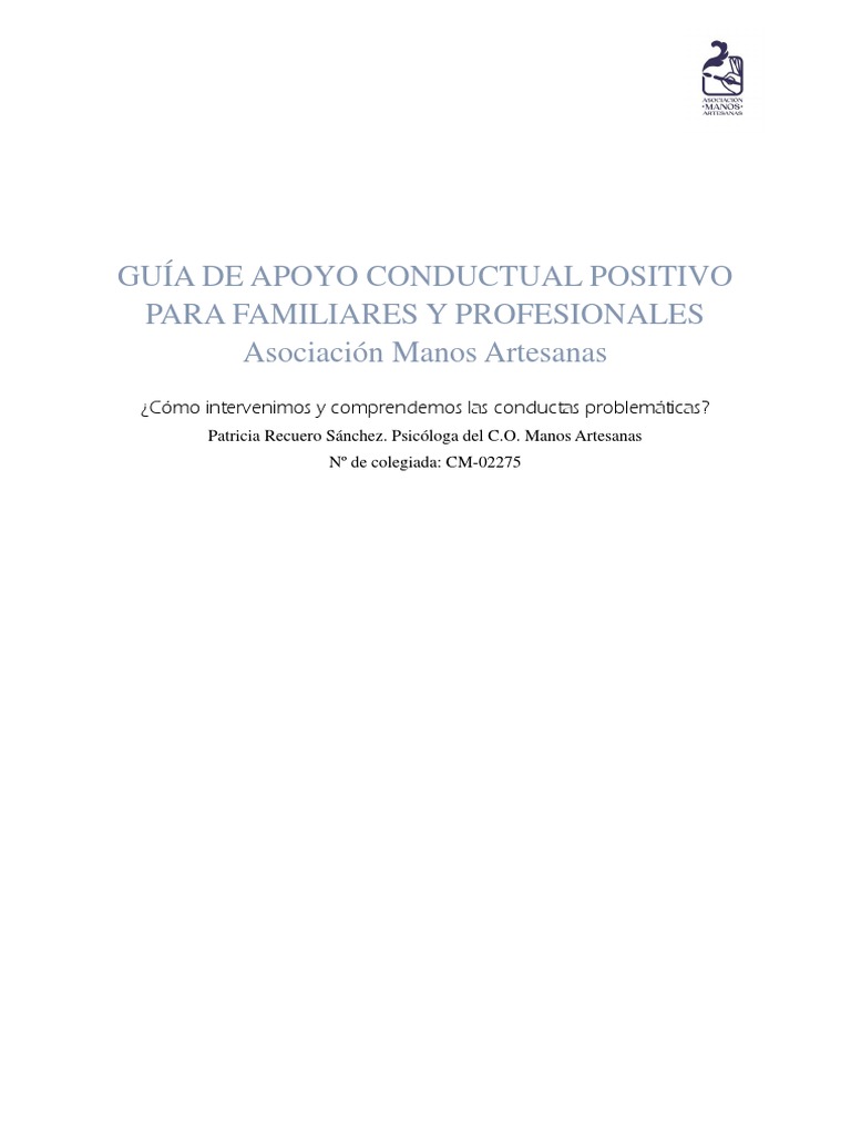 Guia de Apoyo Conductual Positivo para La Intervención de Conductas ... Guia de Apoyo Conductual Positivo para La Intervención de Conductas ...