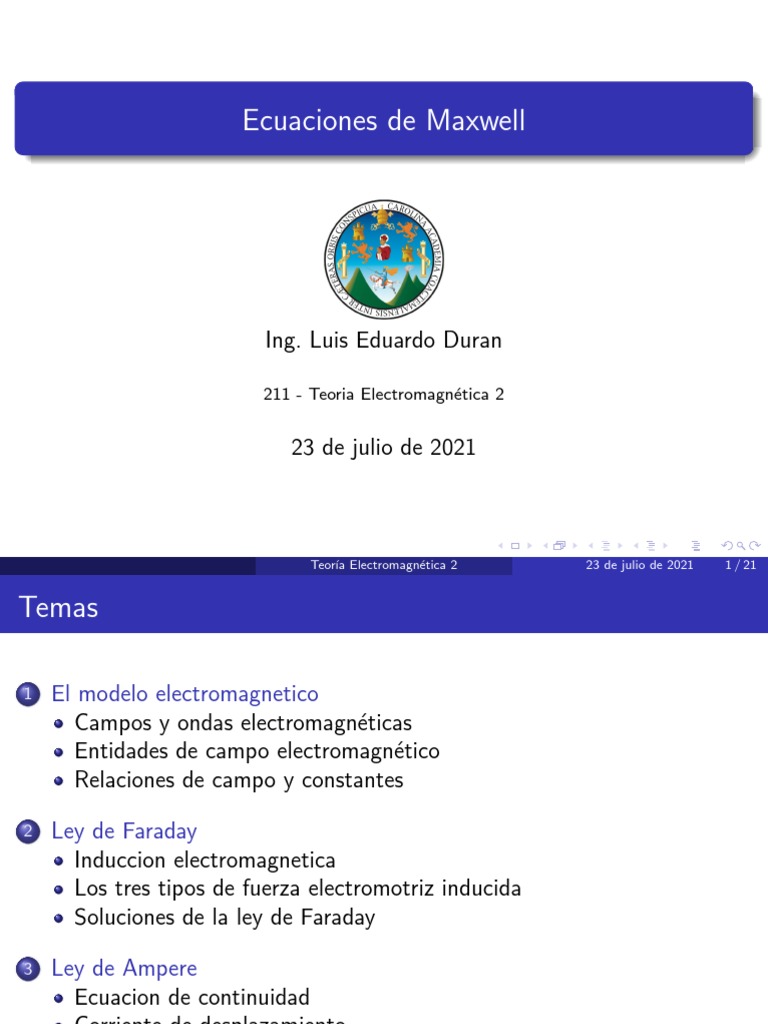 TE2 Ecuaciones de Maxwell | PDF | Electromagnetismo | Ecuaciones de Maxwell