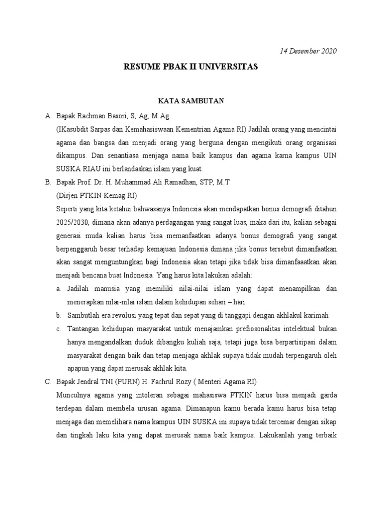 Resume PBAK II | PDF
