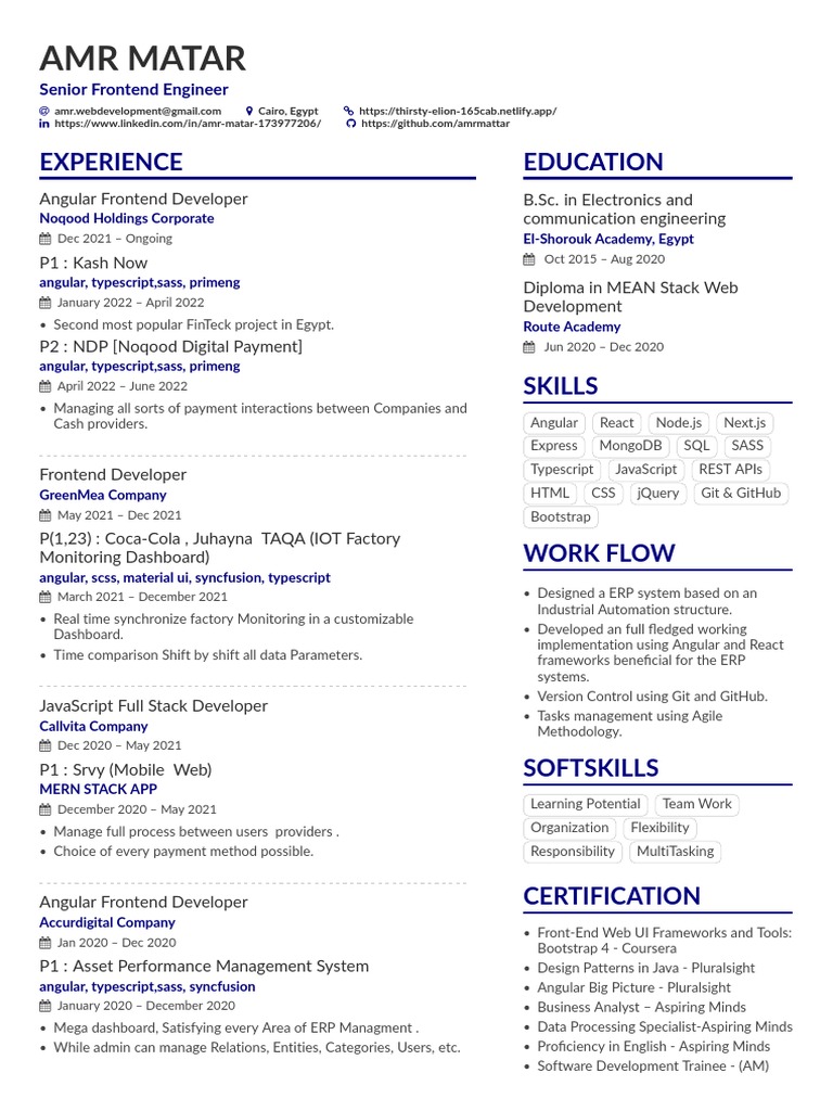Amr Matar CV | PDF