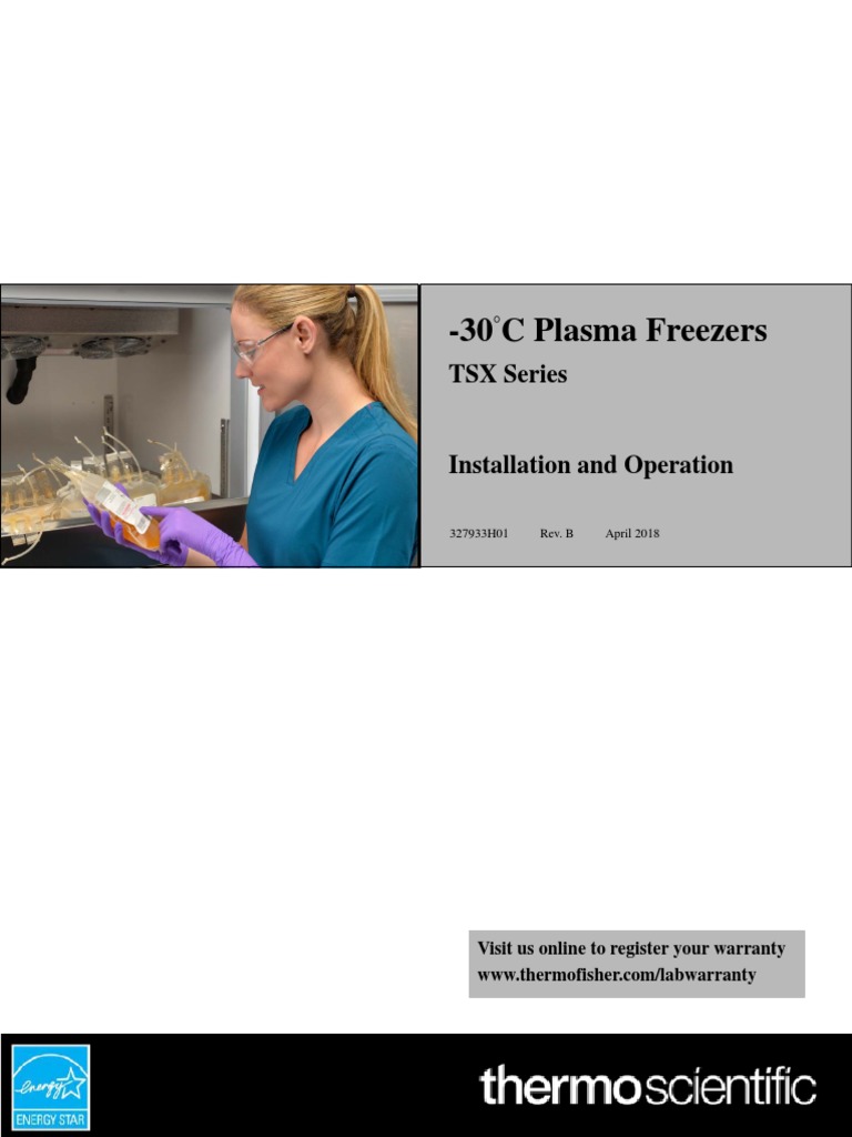 Plasma Freezers TSX Series - Installation and Operation Manual | PDF | Ac Power Plugs And ...
