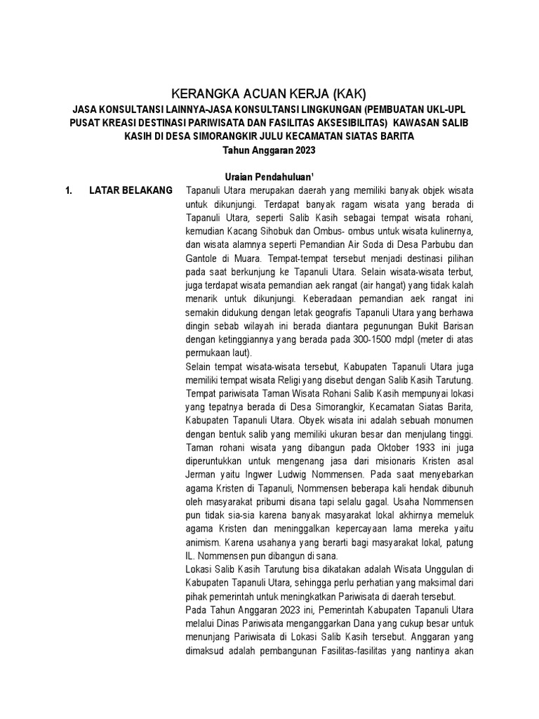 KAK UKL UPL PKDP Dan FASILITAS AKSESIBILITAS | PDF