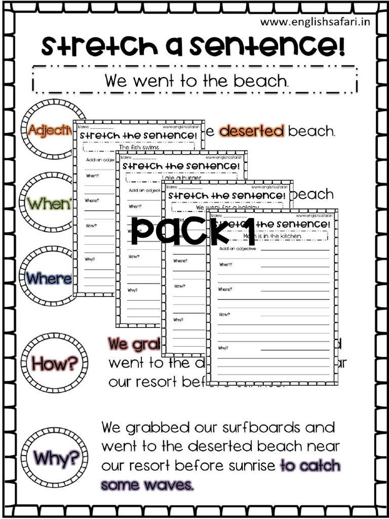 Sentence Stretching Activities Pack | PDF