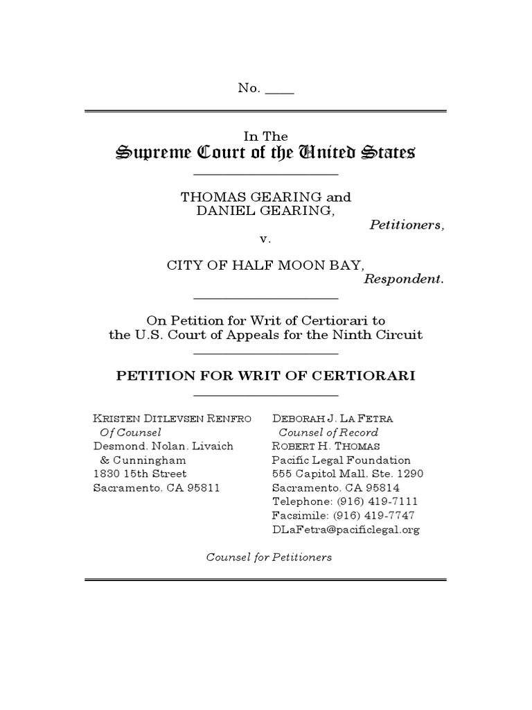Writ Of Certiorari