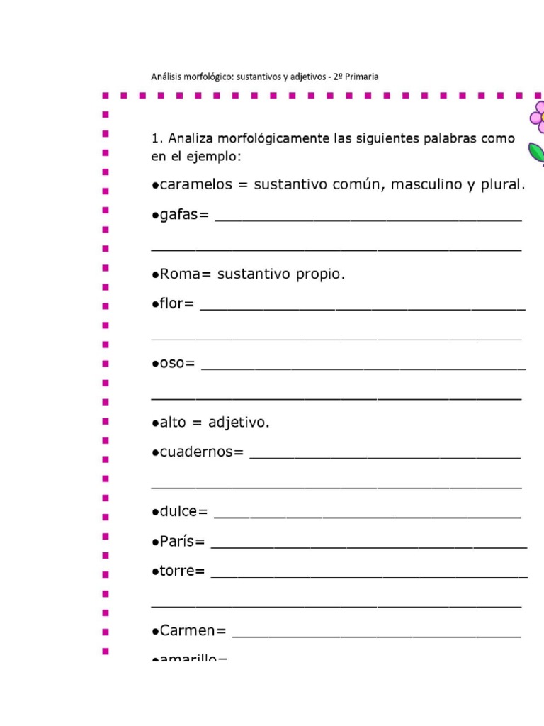 Plantilla Analisis Morfosintáctico | PDF