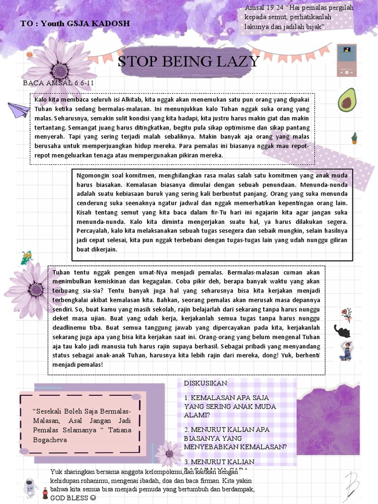 Stop Being Lazy | PDF