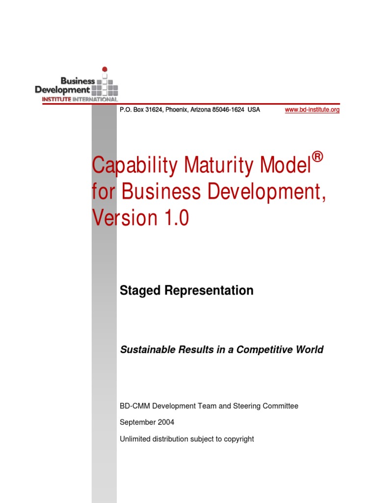 Business Development Capability Maturity Model | PDF | Business | Economies