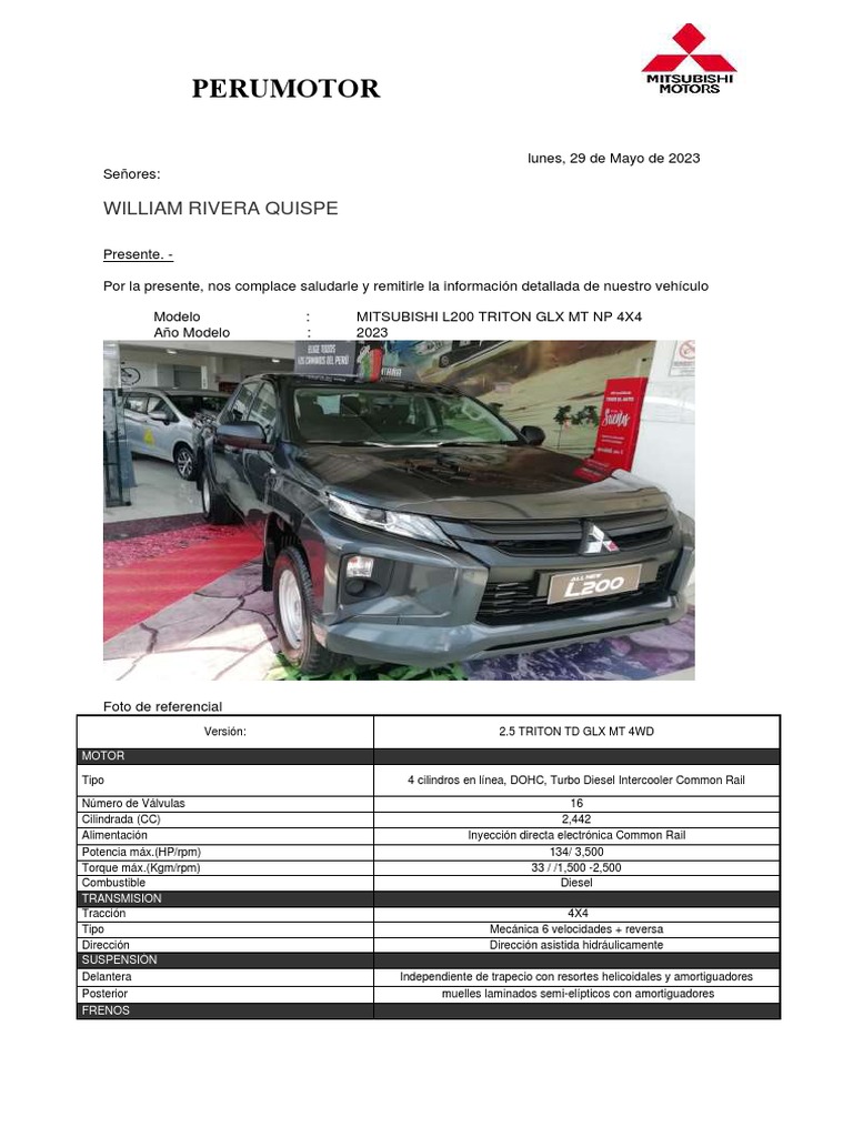 All New L200 GLX MT NP 4WD | PDF | Tracción en las cuatro ruedas ...