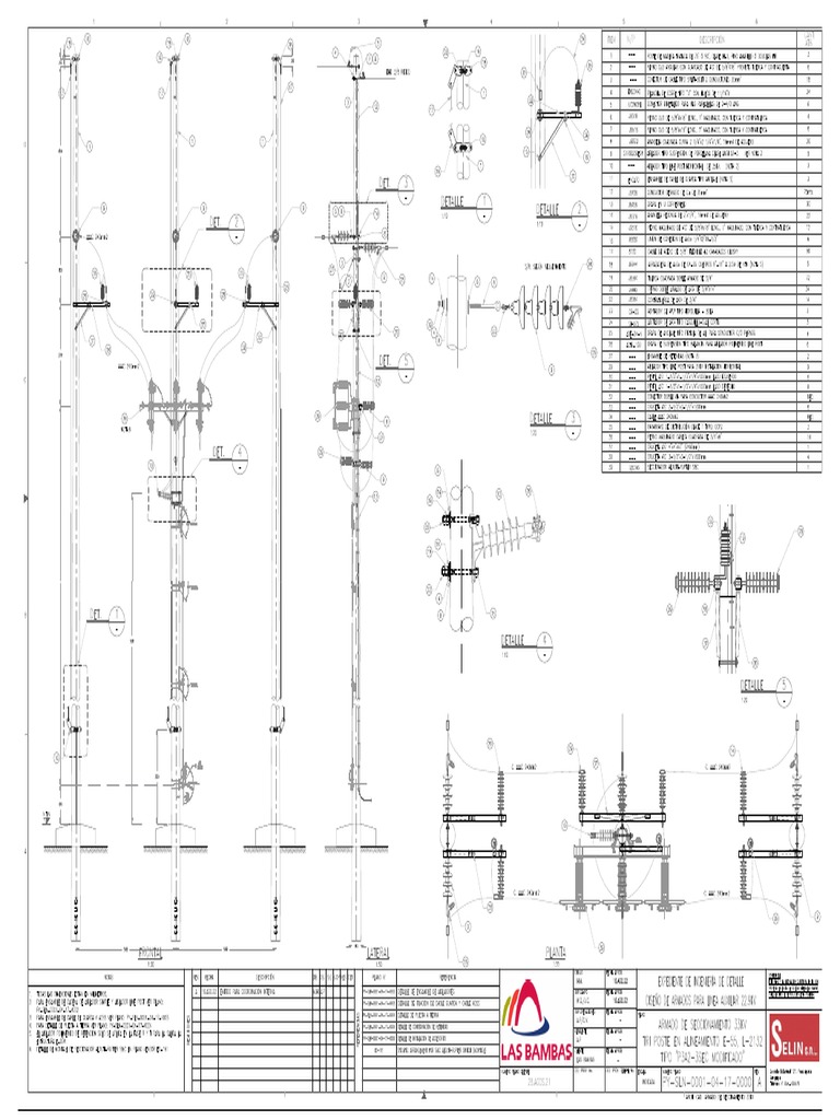 ARMADO DE SECCIONAMIENTO HORIZONTAL E-55 33KV rev1-ARMADO TRIPOSTE | PDF