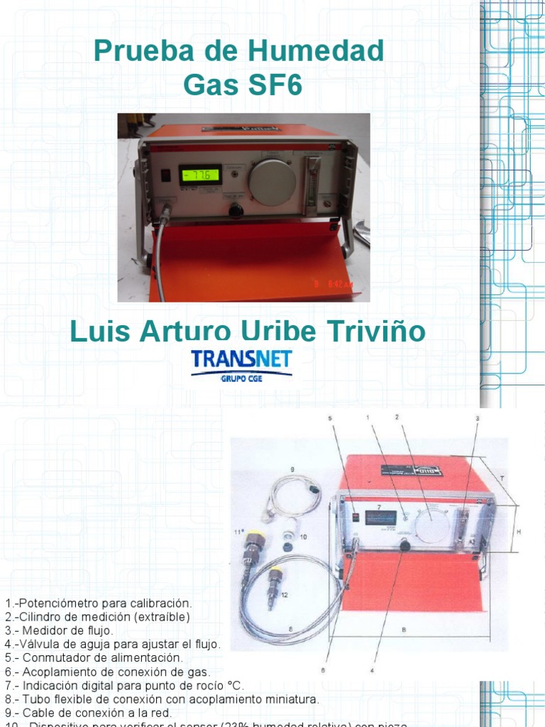 Presentación Gas SF6 | PDF | Calibración | Sensor
