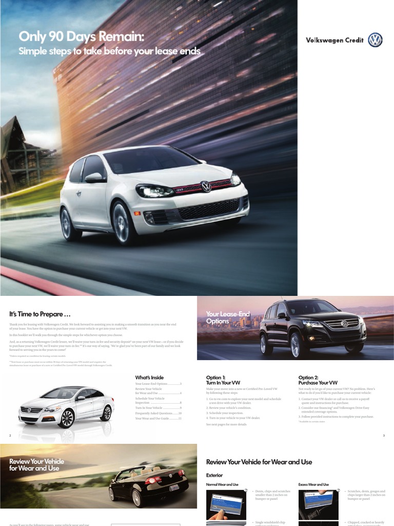 VW Credit End of Lease Process | PDF | Volkswagen | Tire