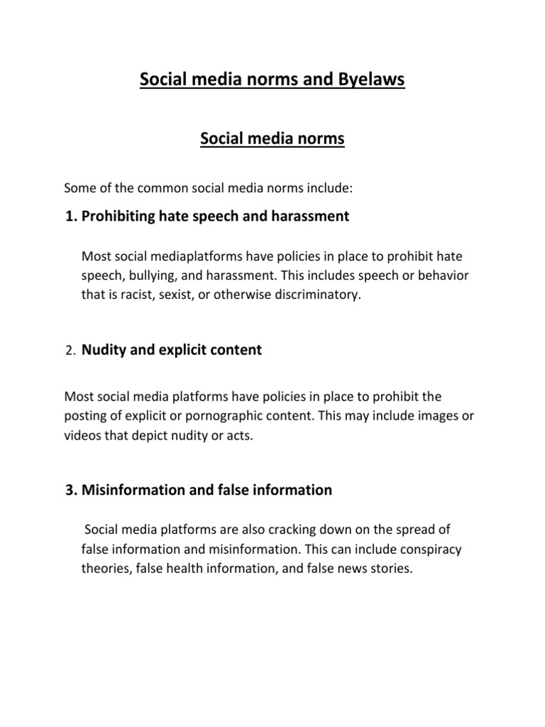 Social Media Norms and Byelaws Explained | PDF | Social Media | Popular ...