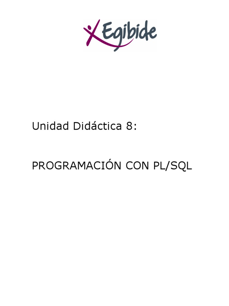 8 Unidad8 PLSQL | PDF | Pl / Sql | SQL