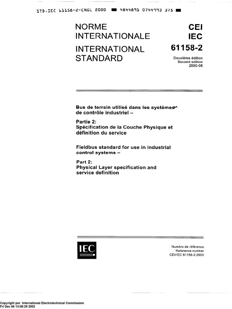 IEC 61158 2 2000 Parte 2 | PDF