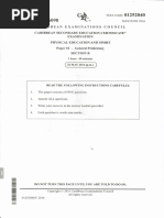 Physical Education 2023 CSEC Past Paper | PDF