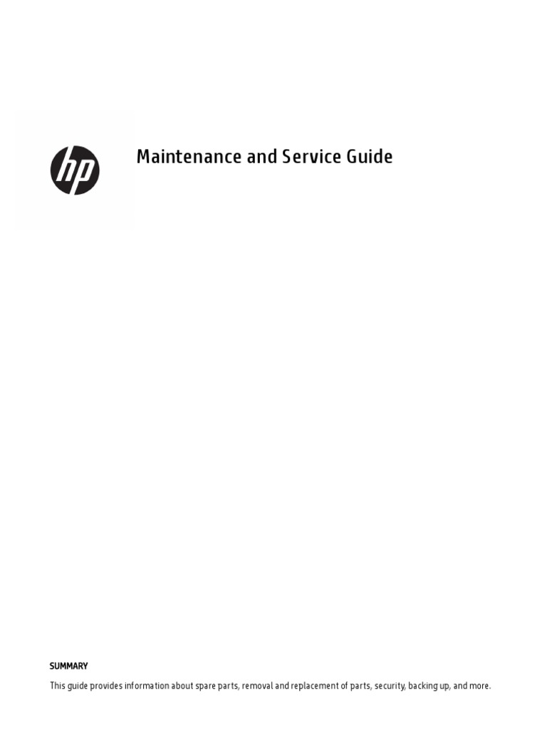 HP-Maintenance and Service Guide | PDF