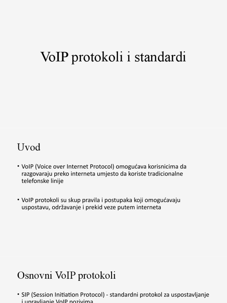 VoIP Protokoli I Standardi | PDF