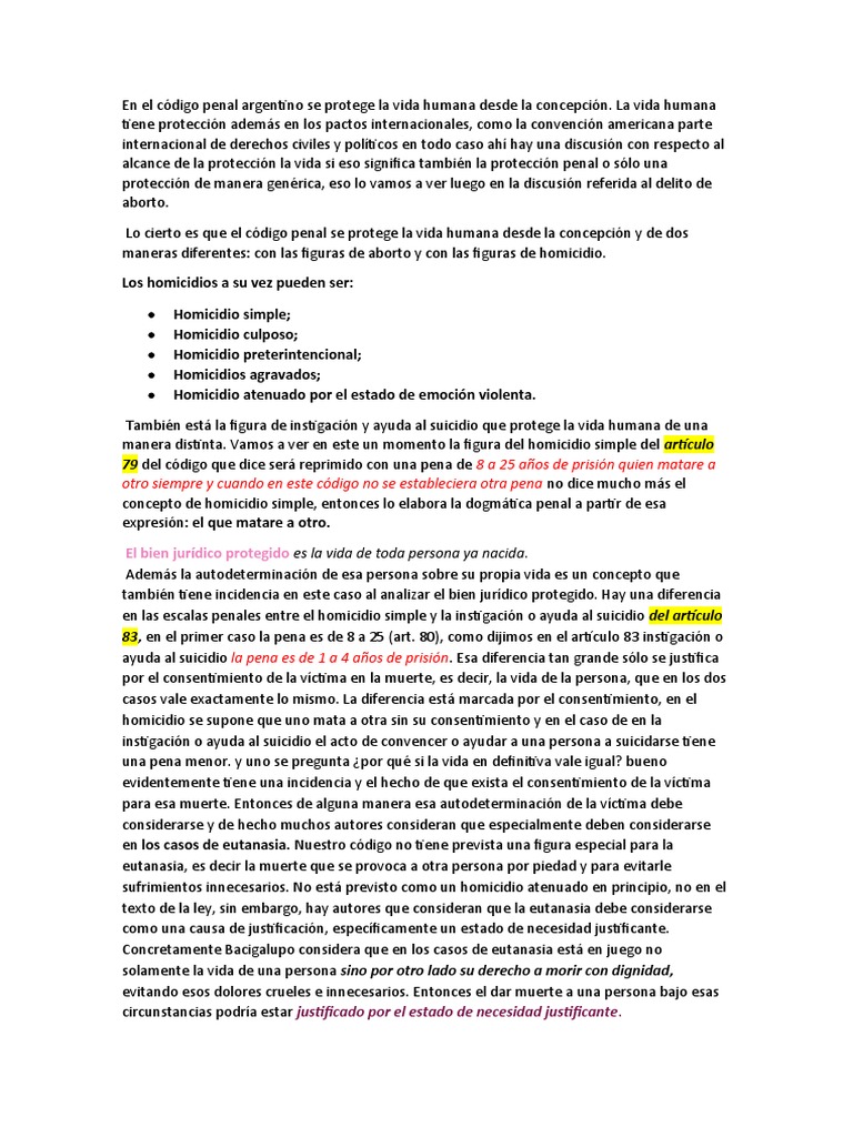 Homicidio Simple | PDF | Intención (Derecho Penal) | Homicidio