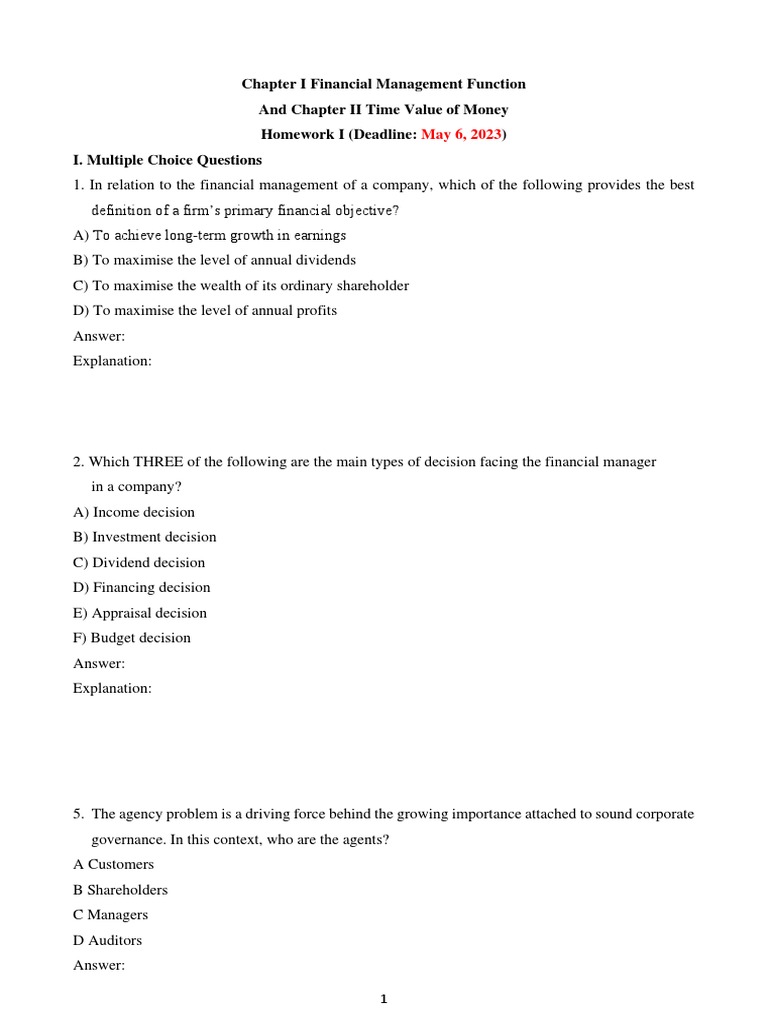 F9 Homework I | PDF