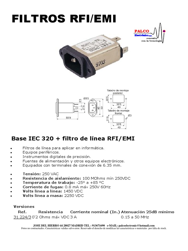 Filtros Emi-Rfi | PDF | Electricidad | Electrónica