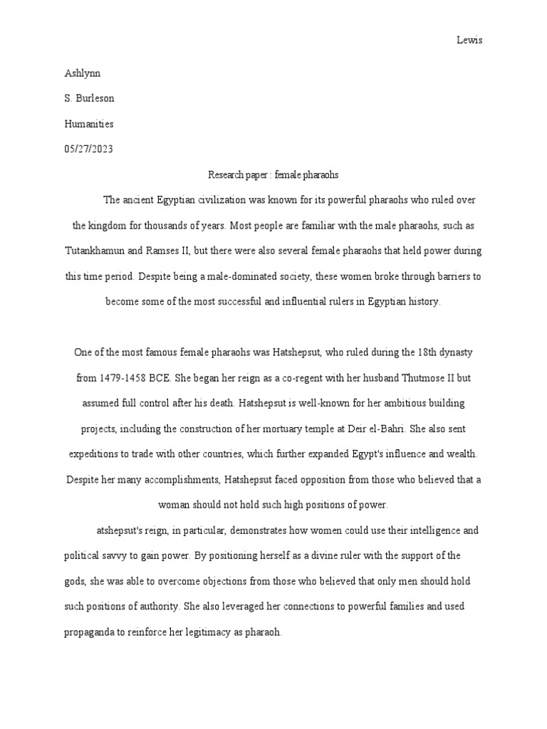 Female Pharaohs | PDF | Hatshepsut | Ancient Egypt