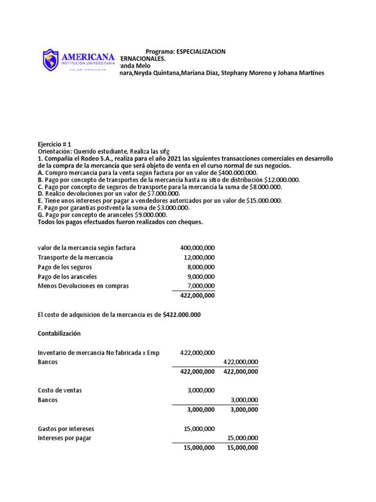 Ejercicio NIC 2 Inventario-Tipo Simulación | PDF