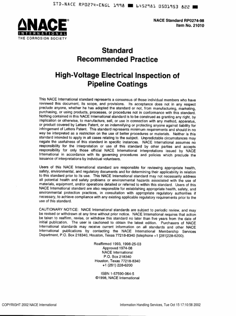 Nace RP 0274 98 | PDF