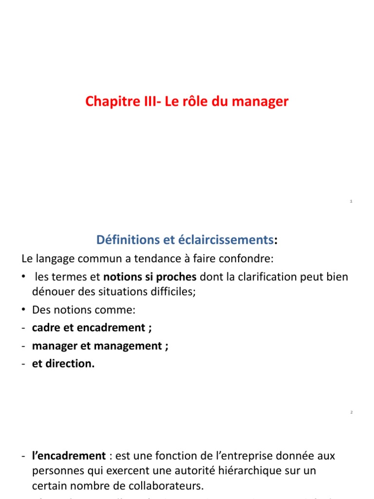 Rôle et missions du manager en entreprise | PDF | Business | Économie