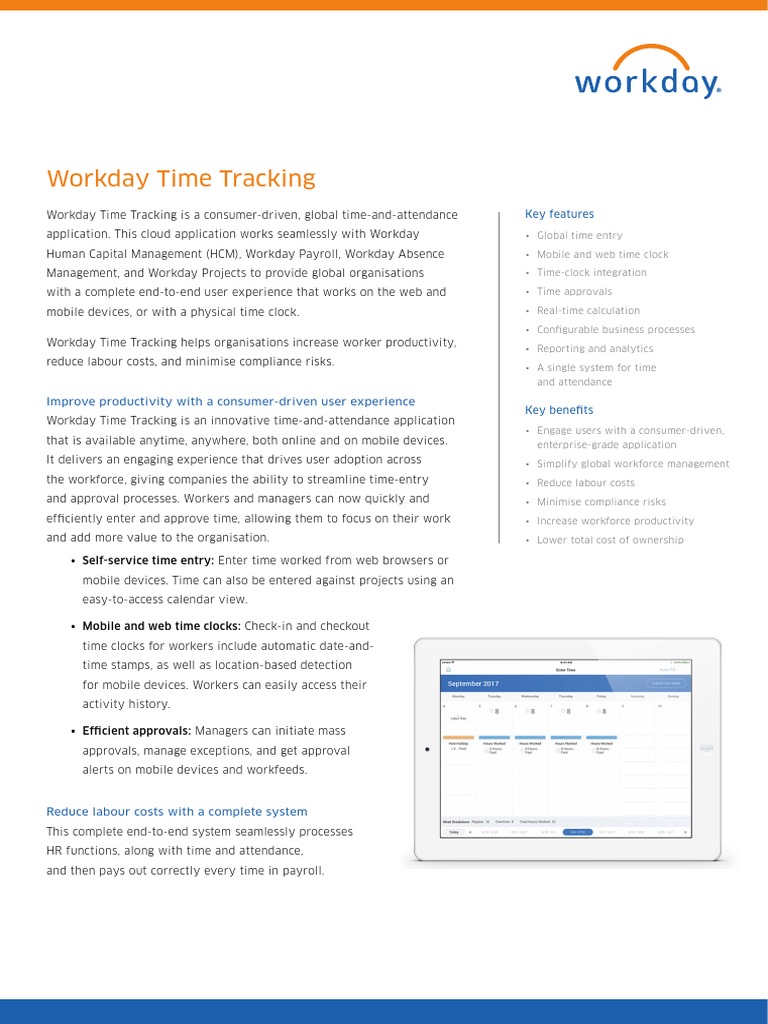 Datasheet Workday Time Tracking Uk | PDF | Computing | Business