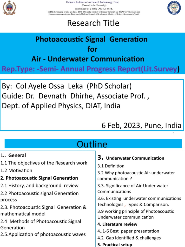 Photoacoustic Signals for Underwater Communication | PDF | Science ...