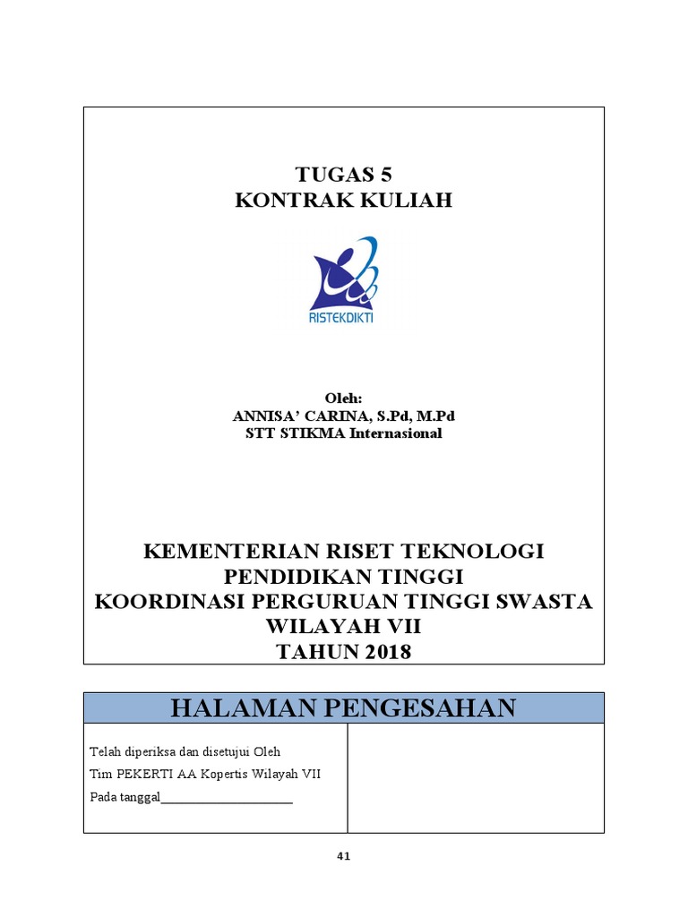 7 TUGAS Annisa Kontrak Kuliah | PDF